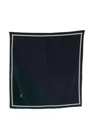 Saint Laurent 1990s Cassandre Logo-print Scarf - Blue