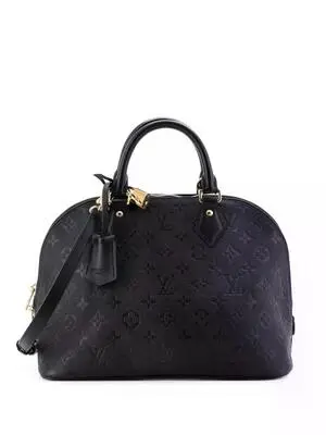 LOUIS VUITTON Monogram Empreinte Leather Pm Satchel - Black