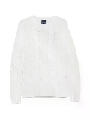 Paul & Shark Cable-knit Wool Sweater - White