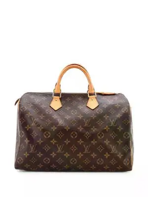 LOUIS VUITTON Speedy Handbag Monogram Canvas 35 Satchel - Brown
