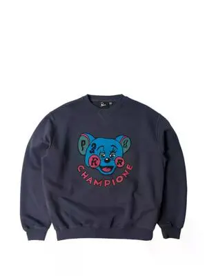 PARRA Graphic-print Elbow-patch Sweatshirt - Blue