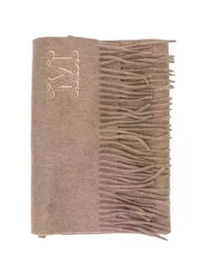 Max Mara Logo-embroidered Fringed Scarf
