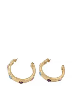 Guess Crystal-embellished Hoop Earrings - Gold