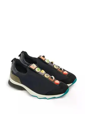 Fendi Stud-embellished Slip-on Sneakers - Black