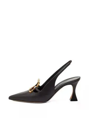 Manolo Blahnik Nikkal Buckle Slingback Pumps - Brown