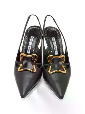 Manolo Blahnik Nikkal Buckle Slingback Pumps