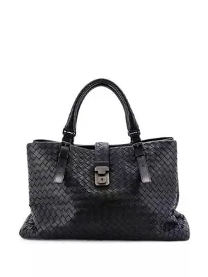 Bottega Veneta Roma Bag Intrecciato Nappa Medium Tote Bag - Black