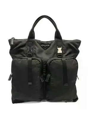 Prada Multi-pocket Convertible Backpack - Black