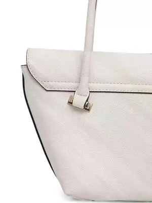 Guess Logo-plaque Pebbled Tote Bag - Neutrals