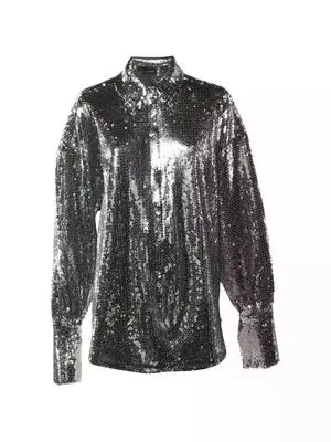 David Koma Sequin-embellished Oversized Shirt - Silver