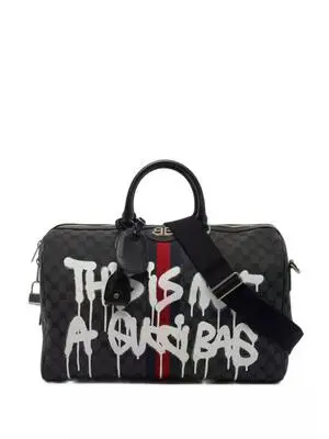 Balenciaga X Gucci Medium The Hacker Project Graffiti Holdalls Bag