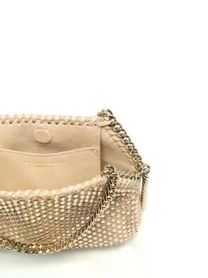 Stella McCartney Falabella Crystal-embellished Mini Tote Bag - Neutrals