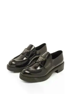 Prada Brushed Leather Chunky Loafers