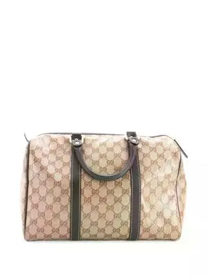 Gucci Joy Boston Bag Gg Coated Canvas Large Satchel