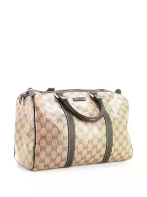 Gucci Joy Boston Bag Gg Coated Canvas Large Satchel