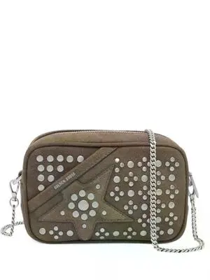 GOLDEN GOOSE Star Studded Suede Shoulder Bag - Brown