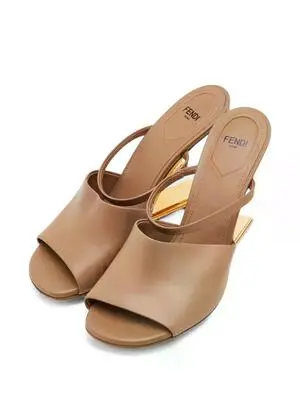 Fendi Brown Leather First Heeled Sandals