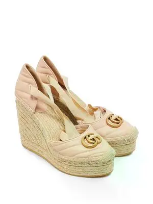 Gucci Gg Marmont Matelassé Wedge Espadrilles