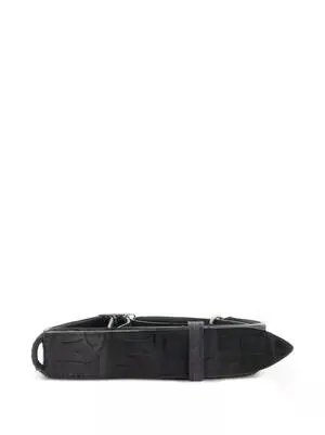 Orciani Croc Effect Suede Belt - Black