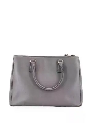 Prada Double Zip Lux Saffiano Leather Medium Tote Bag - Grey
