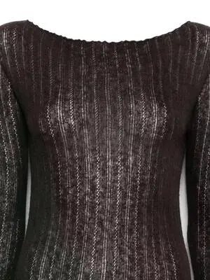 VANISE Ribbed-knit Long-sleeve Top