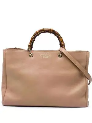 Gucci Large Calfskin Bamboo Shopper Satchel