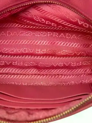 Prada Saffiano Mini Double Zip Camera Cross Body Bag