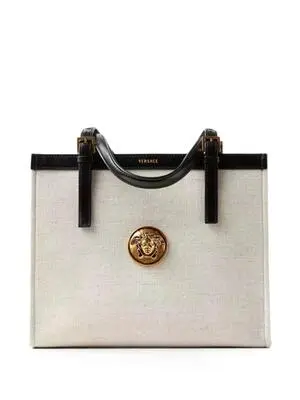 Versace Rivière Canvas Tote - Neutrals