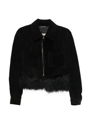 A.N.G.E.L.O. VINTAGE CULT 2000s Shearling-trim Suede Coat - Black