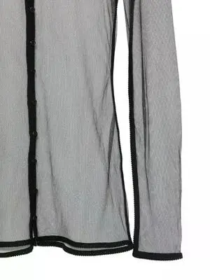 John Galliano 2000s Mesh Button-up Blouse