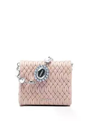 Miu Miu Matelasse Nappa Crystal Chain Satchel