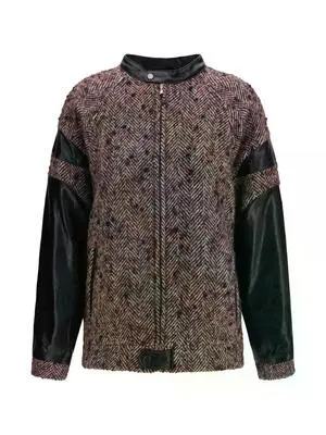 KRISTINA TI Herringbone-pattern Jacket - Brown