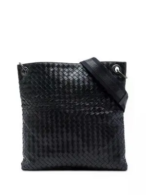 Bottega Veneta Nappa Intrecciato Cross Body Bag - Black
