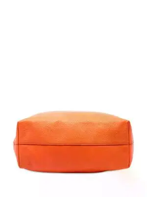 Prada Vitello Daino Front Pocket Open Convertible Tote Satchel - Orange
