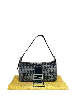 Fendi 2000-2010 Zucchino Canvas Baguette Shoulder Bag