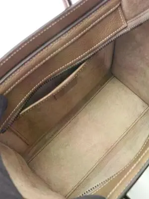 Celine 2000-2026 Nano Leather Luggage Tote Satchel