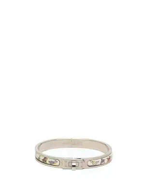 Hermès Enamel And Palladium-plated Mini Clic Kelly Bracelet - Silver