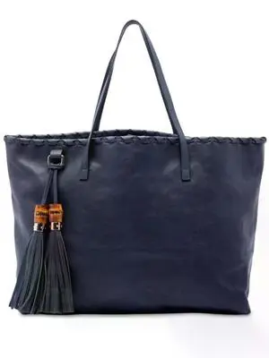 Gucci 2016-2026 Calfskin Peggy Braided Tote Bag - Blue