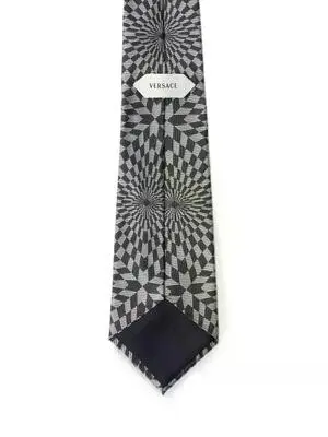 Versace Jacquard Silk Twill Tie - Grey