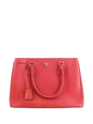 Prada Gardener's Saffiano Leather Medium Tote Bag - Red