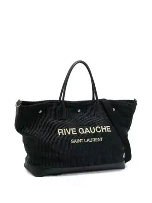 Saint Laurent 2022 Maxi Rive Gauche Raffia Tote Bag