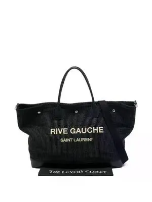Saint Laurent 2022 Maxi Rive Gauche Raffia Tote Bag