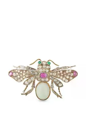 LB EXCLUSIVE Diamond And Opal Bee Brooch