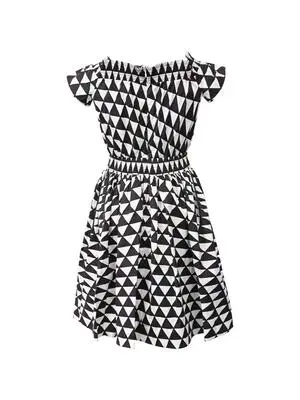 Prada Geometric Print Off-shoulder Mini Dress