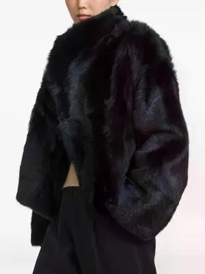 YVES SALOMON Toscana Reversible Shearling Jacket - Black