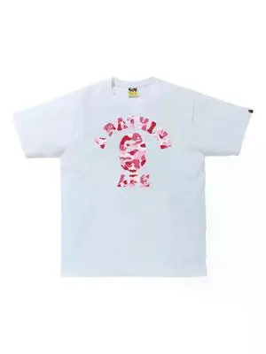 A BATHING APE Abc Camo College T-shirt - White