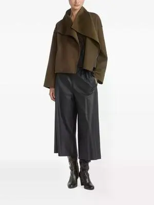 YVES SALOMON Leather-trimmed Wool Jacket