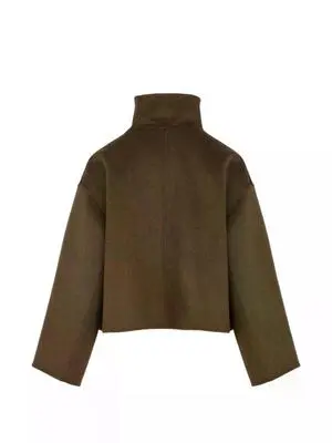 YVES SALOMON Leather-trimmed Wool Jacket