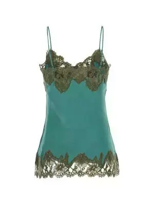 Gold Hawk Marilyn Bias Lace-trim Top