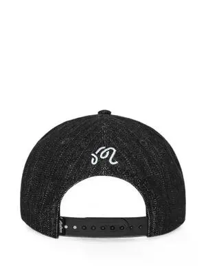 MALBON Foreman Herringbone-pattern Cap - Black